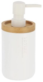 TENDANCE Dávkovač mýdla Loudis, bílá/s dřevěnými prvky, 280 ml