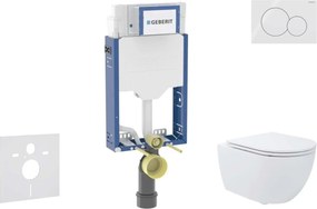 SANITINO - Set předstěnové instalace, klozetu Oudee a Slim sedátka softclose, tlačítko Sigma01, alpská bílá SANI11CA31170