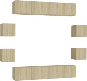 8dílný set TV skříněk dub sonoma kompozitní dřevo 3078963