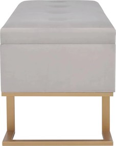 Lavice s úložným prostorem 105 cm šedá samet 247573