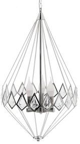 Toolight - Křišťálová závěsná lampa 3xE14 40W APP210-3CPR, stříbrná, OSW-07500
