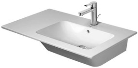 Duravit ME by Starck - Asymetrické umyvadlo 83x49 cm, 1 otvor pro baterii vpravo, s WonderGliss, bílá 23468300001