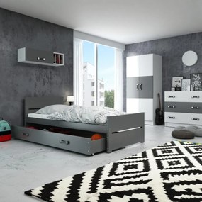 SMB Postel se šuplíkem BART, 90x200 cm Dekor: Grafit