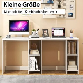 Costway Malý psací stůl s 2 přihrádkami – 80 × 40 × 74 cm, bílý
