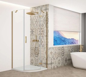 Gelco Trinity - Sprchový kout čtvrtkruhový 90x90 cm, pravé, čiré sklo/zlatá GT6590CR-G