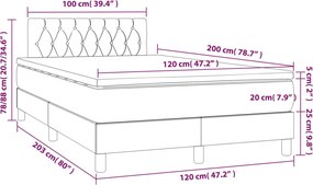 Box spring postel s matrací modrá 120x200 cm textil 3140287