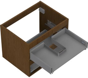 Mexen Box-A, závěsná skříňka 60 cm, 2 zásuvky, ořech, 91AX0-0600-470-2-86