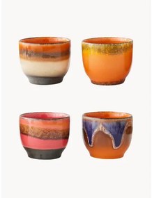 Sada ručně vyrobených keramických pohárků na kávu 70's, 4 díly
