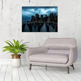 Skleněný obraz - Pohled na mrakodrapy New Yorku (70x50 cm)