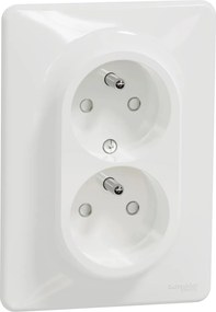 Schneider Electric Dvojitá zásuvka 2P + PE Sedna, 16 - 250 V, bílá