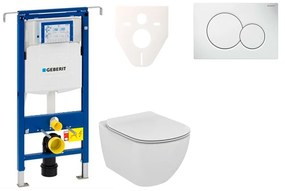 Cenově zvýhodněný závěsný WC set Geberit do lehkých stěn / předstěnová montáž+ WC Ideal Standard Tesi 111.355.00.5NF1