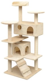 Škrabadlo pro kočky se sisalovými sloupky, 125 cm, béžová 170477