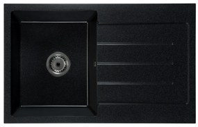 Kuchyňský dřez Ruxom (černá + textura) (bez otvoru pro baterii) (P). 1065977