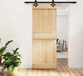 vidaXL Posuvné dveře s kováním 80 x 210 cm masivní borové dřevo [3203125]