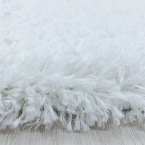 Koberec Fluffy Super Soft bílý kruh
