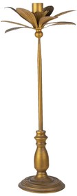 Kovový zlatý svícen s patinou a listy Camila - Ø 30*70 cm