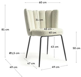 Bílé jídelní židle v sadě 2 ks Aniela – Kave Home