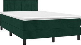 Box spring postel s matrací tmavě zelená 120 x 200 cm samet 3141416