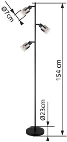 Globo 54308S - Stojací lampa HUBERTUS 3xE14/40W/230V
