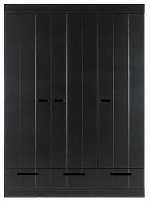 Třídveřová skříň connect černá 195 x 140 MUZZA