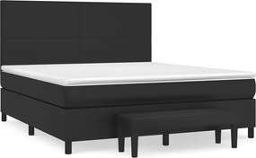 Box spring postel s matrací černá 180x200 cm umělá kůže 3137557