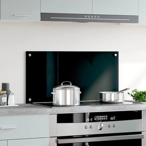 Kuchyňský panel černý 80 x 40 cm tvrzené sklo 249484