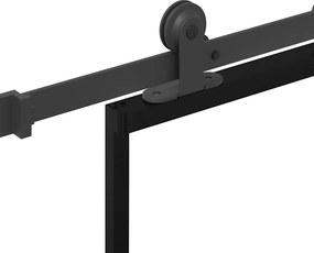 Posuvné dveře s kováním 76x205 cm ESG sklo a hliník 3332818