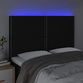 Čelo postele s LED černé 144x5x118/128 cm textil 3122284