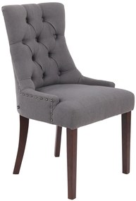 Jídelní židle Aberdeen ~ látka, dřevěné nohy antik tmavé - Tmavě šedá