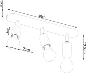 Sollux Lighting Stropní svítidlo FORNES 3 černé