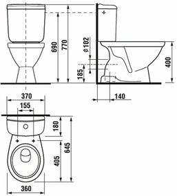 WC kombi Jika UNI H8241790007873 se spodním odpadem