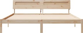 Rám postele s čelo Hnědá 200 x 200 cm Masivní borové dřevo 3385742