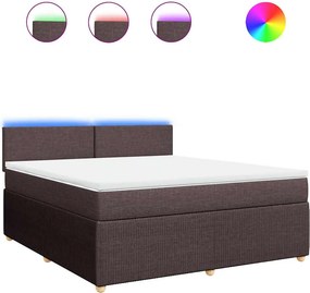 Box spring postel s matrací tmavě hnědá 180x200 cm textil 3289831