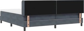 Postel s boxspringem s čelo Tmavě šedá 200 x 200 cm samet 3341433
