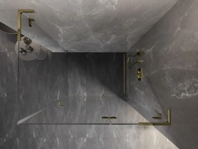Mexen Lunar L, pravý výklopný sprchový kout 70 x 80 cm, čiré sklo, zlatý profil, 834L-070-080-50-00-P