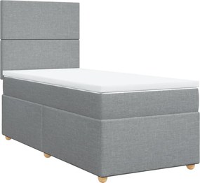 Box spring postel s matrací světle šedá 90x190 cm textil 3291128