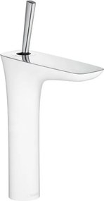Hansgrohe PuraVida, páková umyvadlová baterie 200 s odtokovou soupravou Push-Open, bílá/chromová, 15081400
