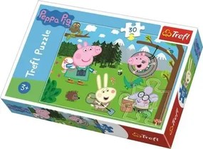 Trefl - Puzzle - Prasátko Peppa v přírode / 30 dílků / 27 x 20 cm / vě