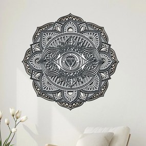 dřevo života Dřevěná 8 vrstvá mandala ROVNOVÁHY Zvolte rozměr (cm): 80x80, Zvolte barvu dekoru: Antracitová-Bílá