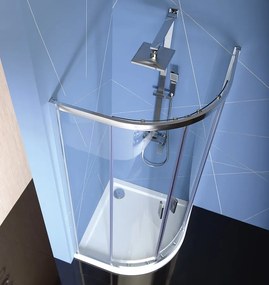 Polysan EASY čtvrtkruhová sprchová zástěna 900x900mm, L/R, čiré sklo EL2615