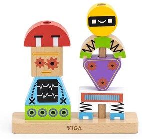 Dřevěné kostky Viga Robot Multicolor