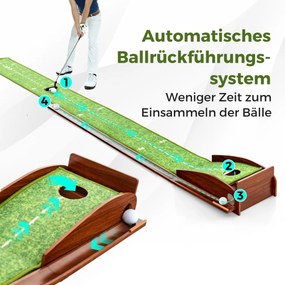 Costway Golfová podložka na patování s 1 jamkou a 3 golfovými míčky a umělým
