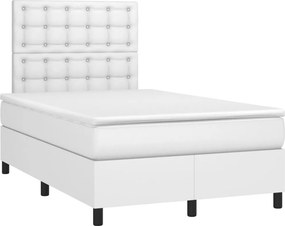 Box spring postel s matrací bílá 120x200 cm umělá kůže 3142834
