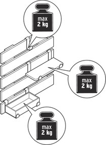 Tchibo - Nástěnný regál s flexibilními háčky a policí - barva: hnědá