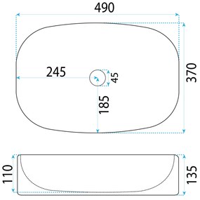 Keramické umyvadlo na desku REA FREJA
