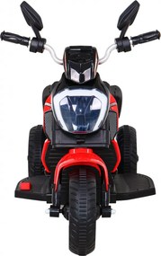 Ramiz Motorka Fast Tourist na baterie pro děti červená + audio + světla + ekokůže
