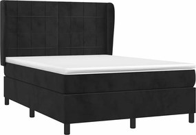 Box spring postel s matrací černá 140 x 190 cm samet 3129209