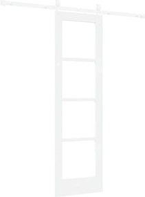 Posuvné dveře 61 x 198,5 cm Masivní borové dřevo a sklo Bílá 3332350