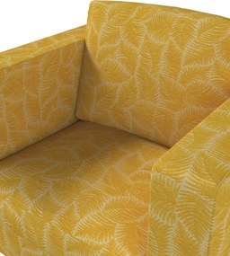 Potah na křesko IKEA Karlanda, krátký barva žlutá látka pletený vzor, vzorované