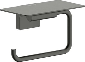 Hansgrohe AddStoris S - Držák toaletního papíru s poličkou, kartáčovaný černý chrom 41789340